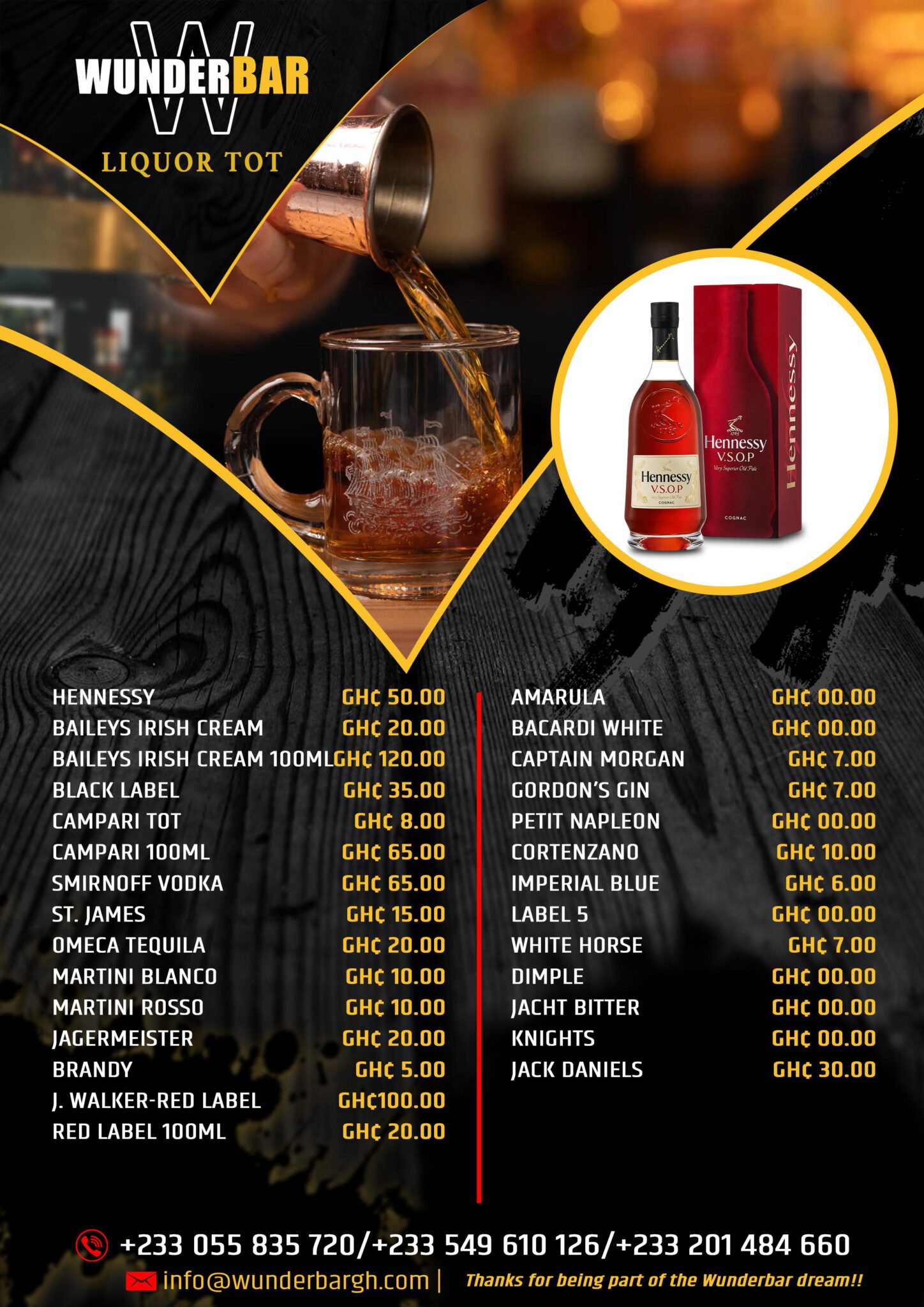 DRINKS MENU – WUNDERBAR- GH